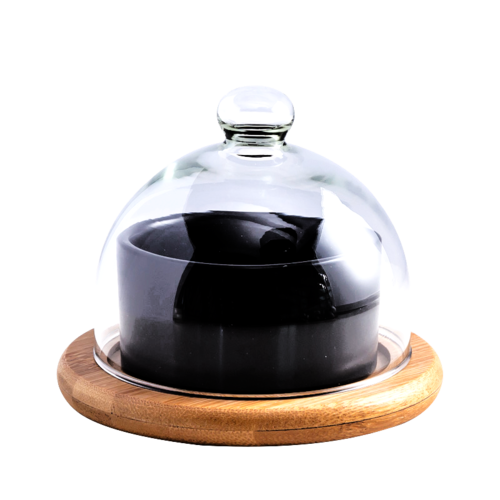 Японская посуда черный керамический десерт тарелка фруктовая тарелка творческая стеклянная крышка домашняя закуска тарелка сухофруктовый торт тарелка