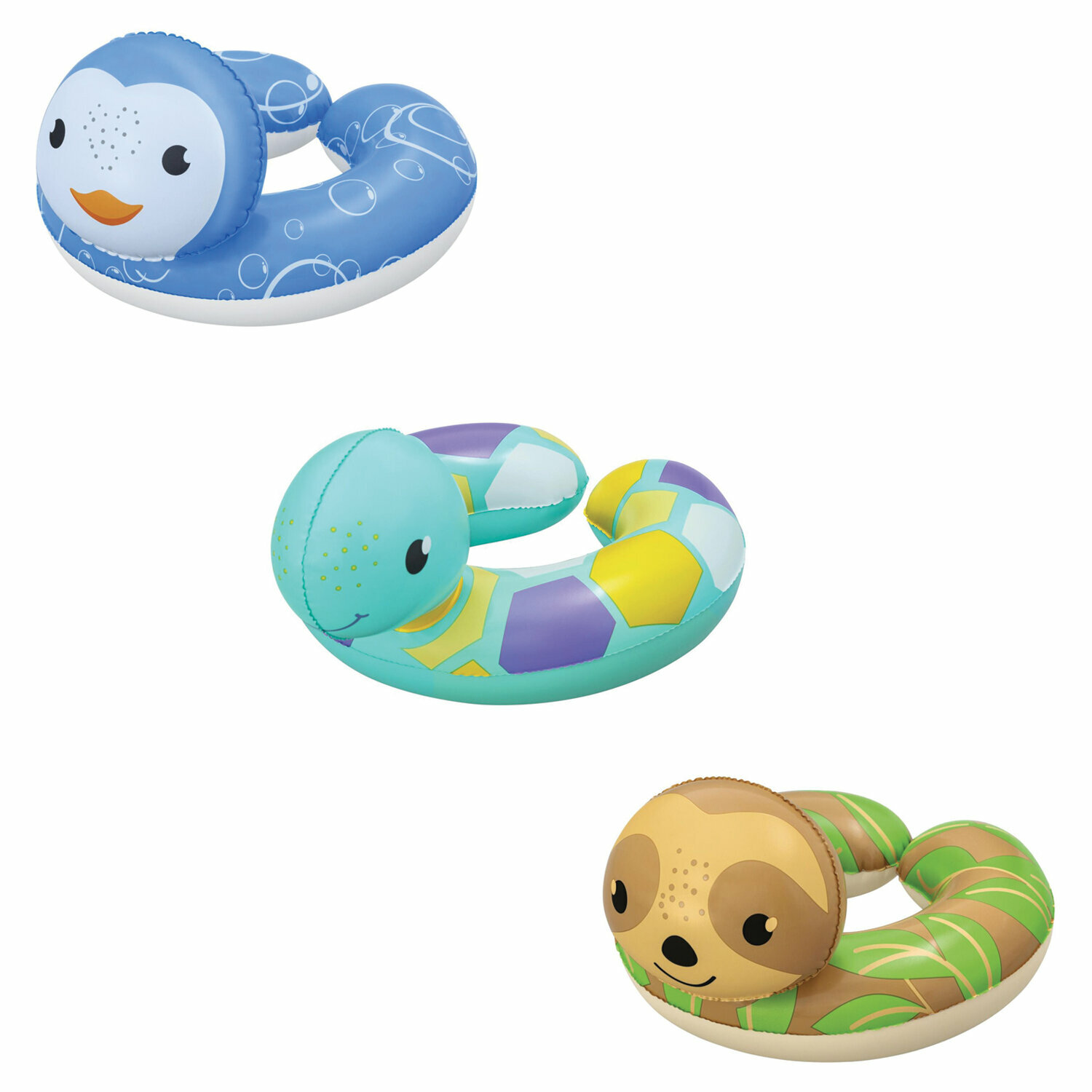 Упаковка 8 шт. Надувной круг для плавания, разъемный "Животные", 3-6 лет, до 30 кг, ассорти, BESTWAY, 36405