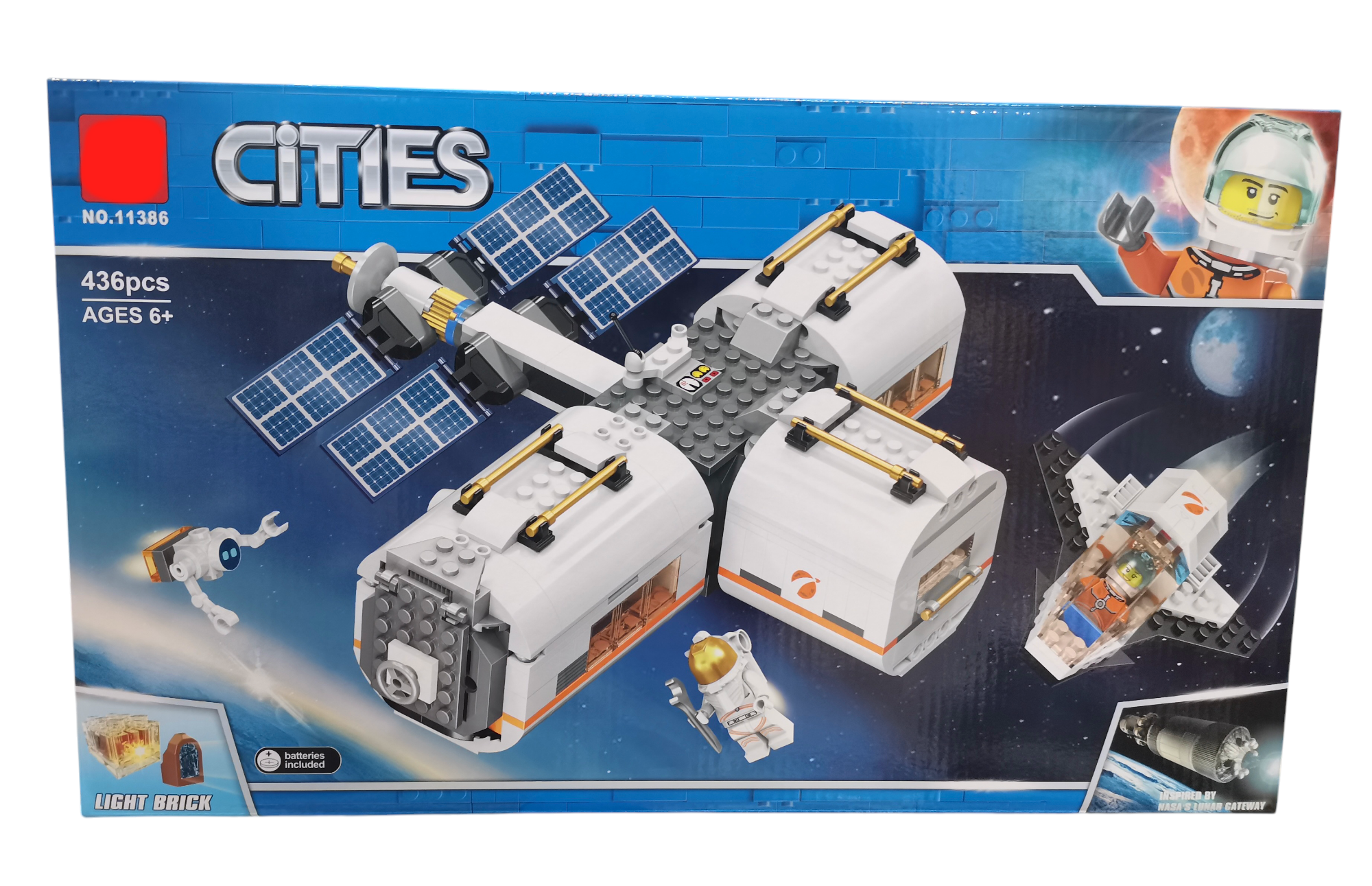 Конструктор Лунная космическая станция с LED-подсветкой 436 деталей.
