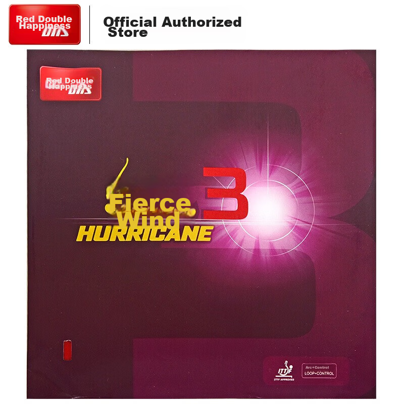 Накладки DHS Kuangbiao 3 Rubber Set, 37 Degrees Soft, Kuangbiao Three, Table Tennis Rubber, Table Tennis Racket Reverse Rubber, Red 2.15