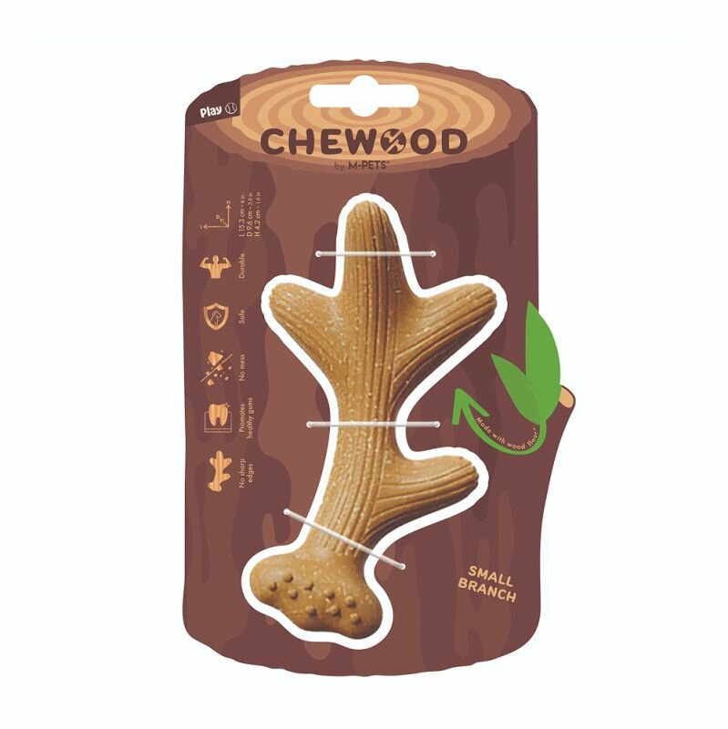 Игрушка для животных M-PETS CHEWOOD, ветка S 15.3x9.6x4.2 см, пластик, коричневая