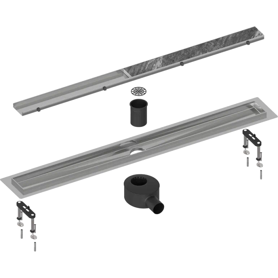 Душевой трап (лоток) Timo Drain Systems DS230208/00 800 двусторонняя панель plate под плитку, хром