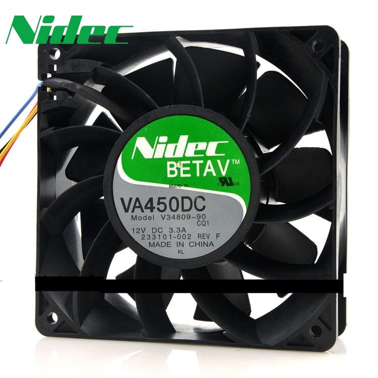 Nidec Новый 12CM 12038 3.3A 12v car modification V34809-90 oversized super violent wind 120*120*38mm