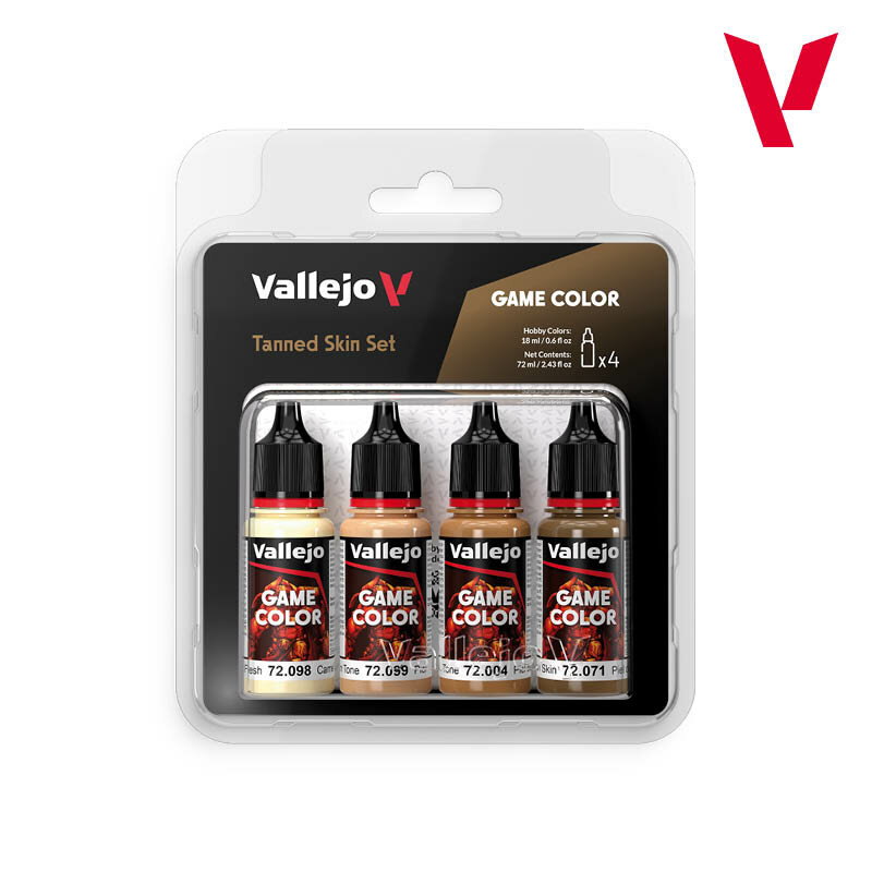 Набор красок для сборных моделей Vallejo Game Color: Tanned Skin Set (4) - обновленная формула 2024