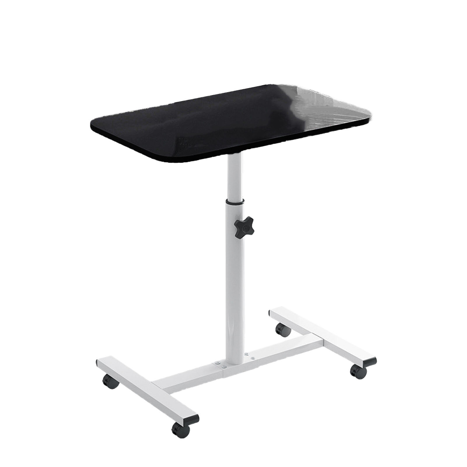 Мобильная тележка для ноутбука, настольная тележка для ноутбука, вращающаяся на 360 градусов настольная тележка для домашнего офиса, черная