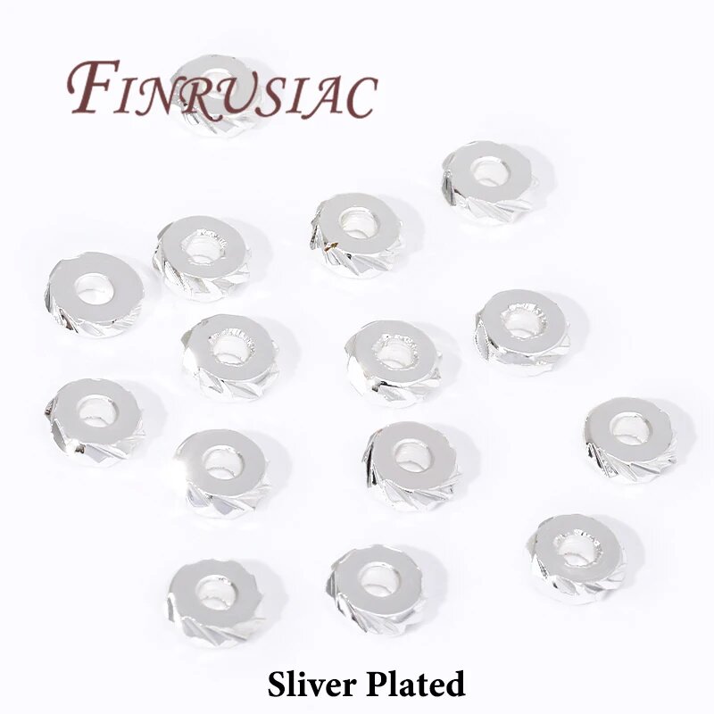 Позолоченные разделители для бусин FINRUSIAC 3-8 мм 4mm-20pcs, Sliver Plated