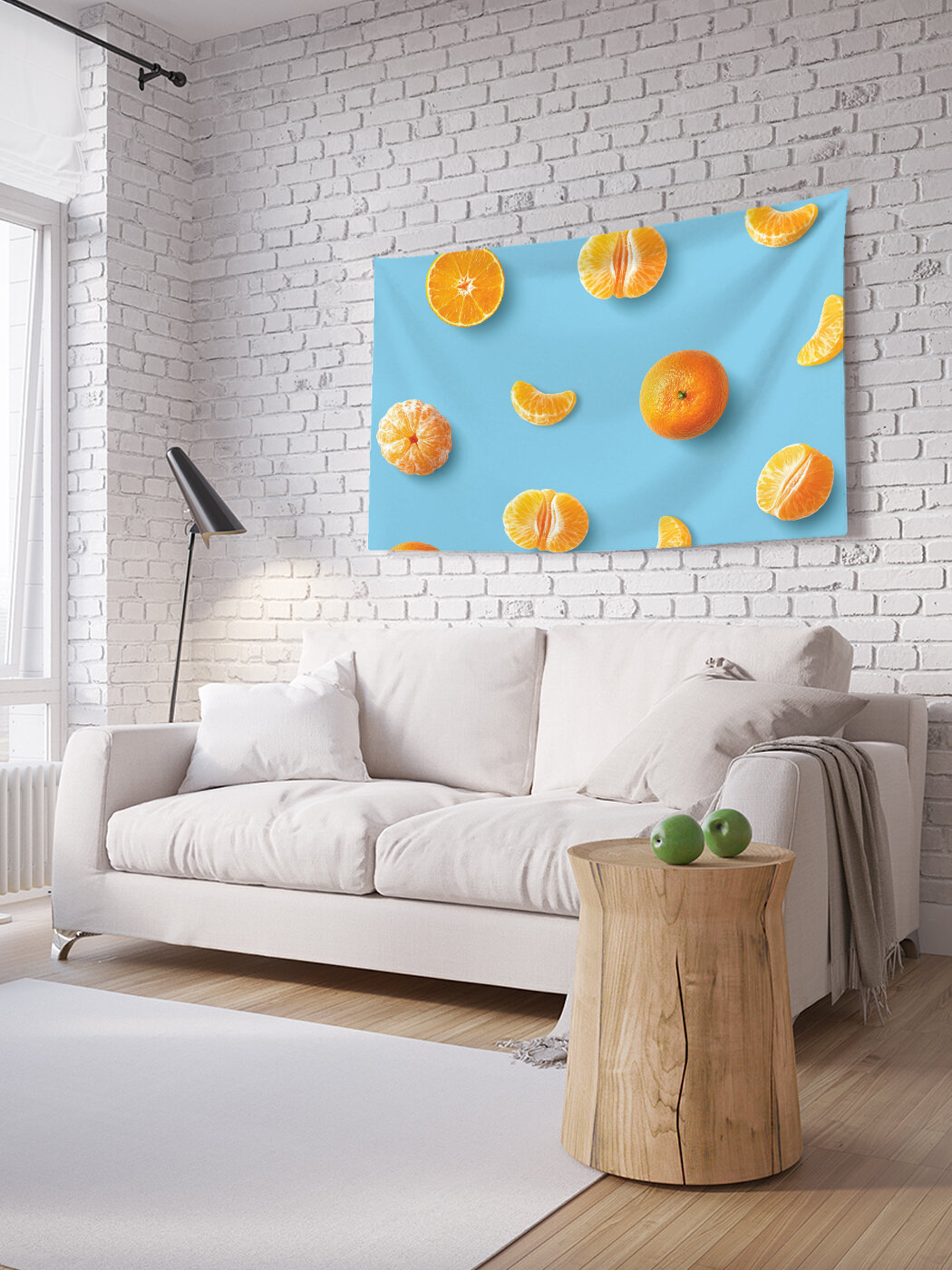 Фотопанно на стену горизонтальный постер 100х150 "Дольки мандарина", JoyArty