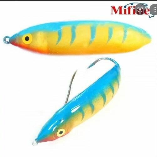 Блесна MIFINE LIVE LURE колеблющаяся, незацепляющаяся, 10 см, 20 гр, арт. MF-7.0 CLN GLOWN, цвет №2.