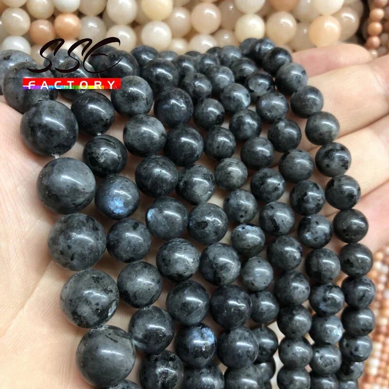 Бусины черные лабрадорит Sunshine and Beads 4-12 мм Темно-синий, 6mm 59 to 63pcs, Black Labradorite