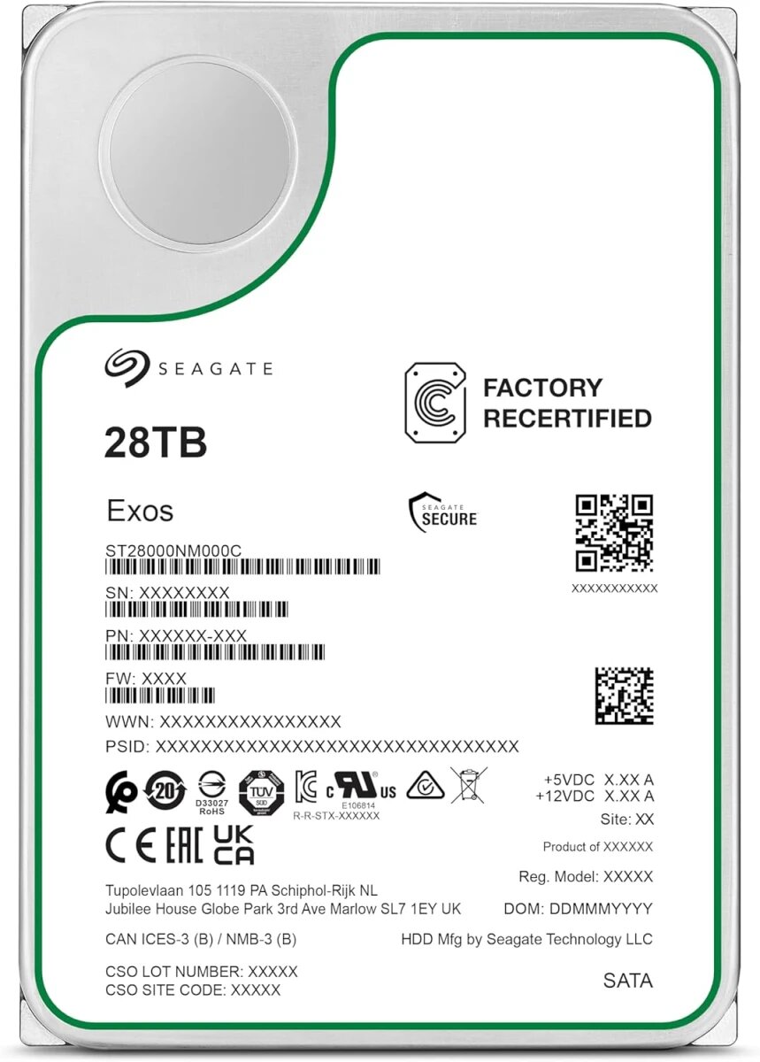 Жёсткий диск 28Tb SATA-III Seagate Exos (ST28000NM000C)