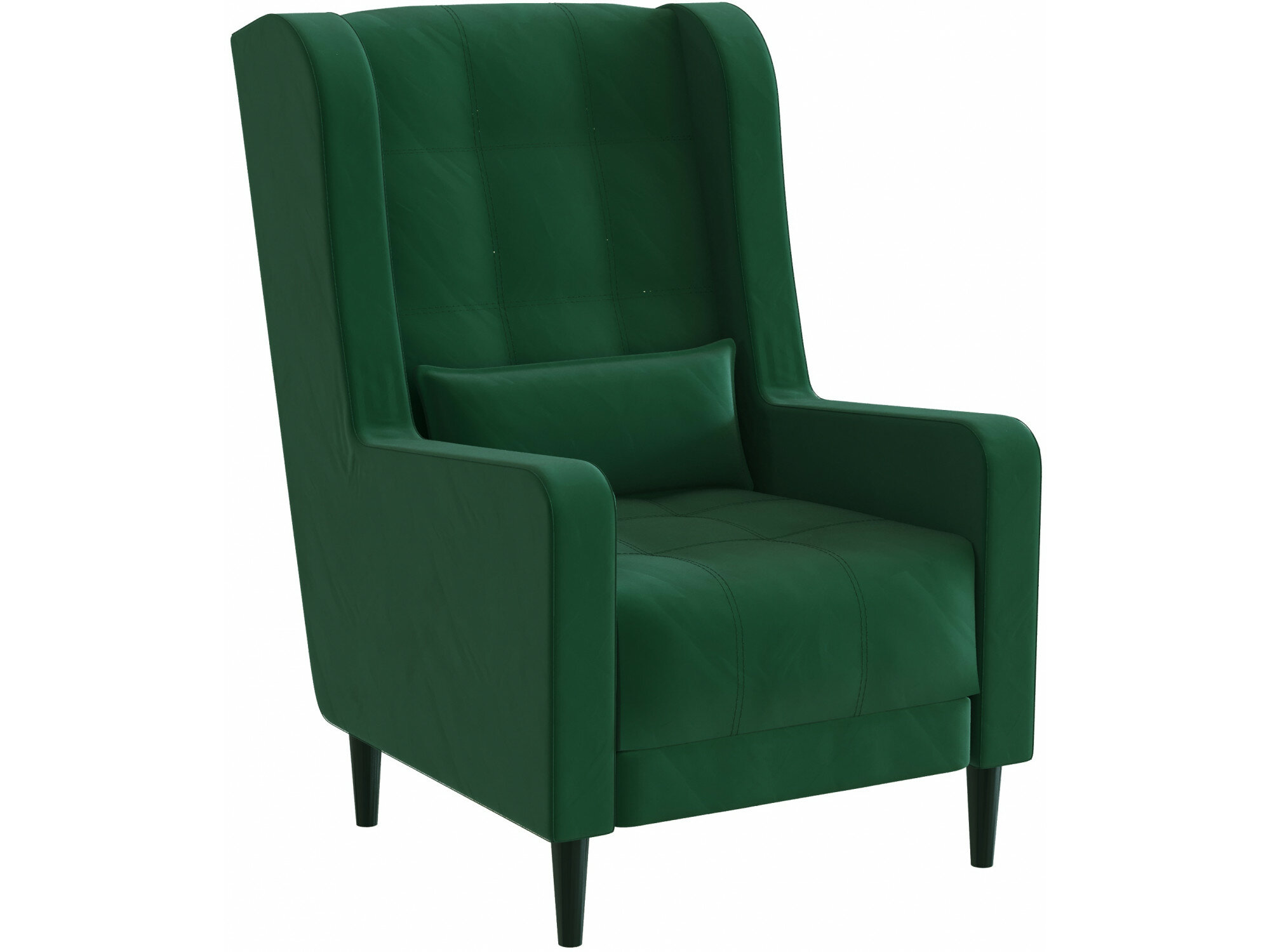 Кресло для отдыха нераскладное, с отстрочкой, велюр  изумруд