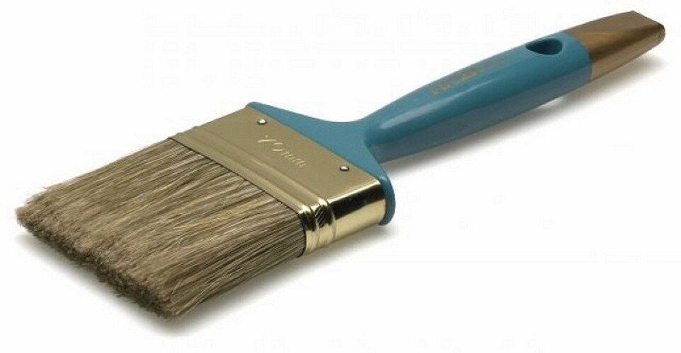 Кисть малярная Anza / Анза ELITE РР для лаков и красок на водной и масляной основе, со смешанной щетиной, плоская, 35мм / малярные и отделочные инструменты