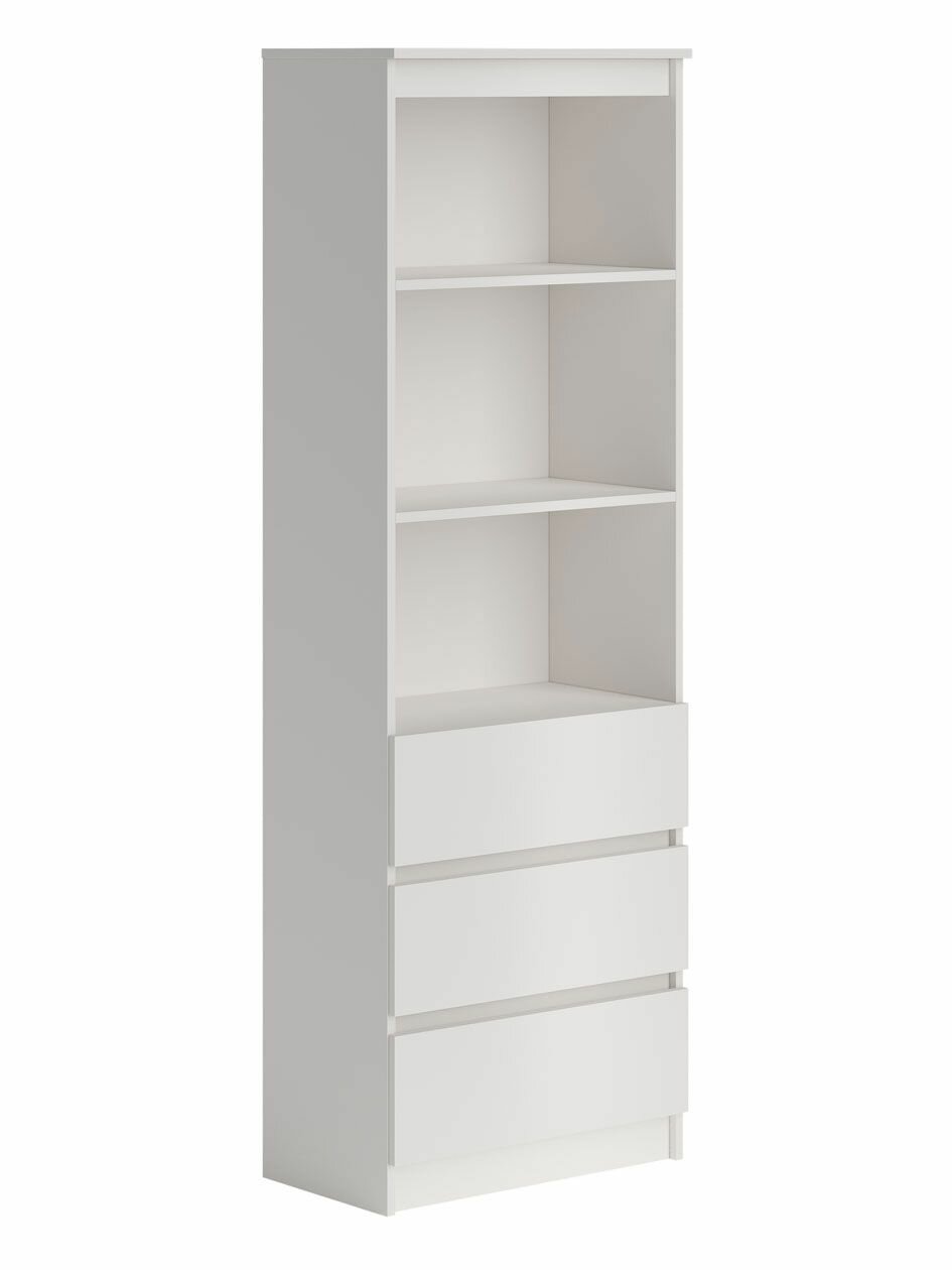 Стеллаж Охта Лайт, прямой, с ящиками, 60.4х32.6х178 см, Белый