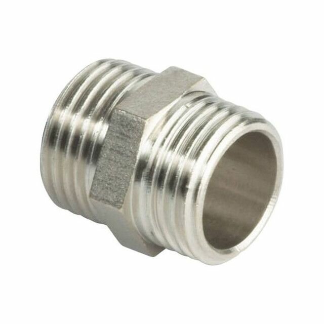 Ниппель TEBO, 1/2" НР х 1/2" НР, латунь, хром, арт. T-ЛР. Н.3.12. CN