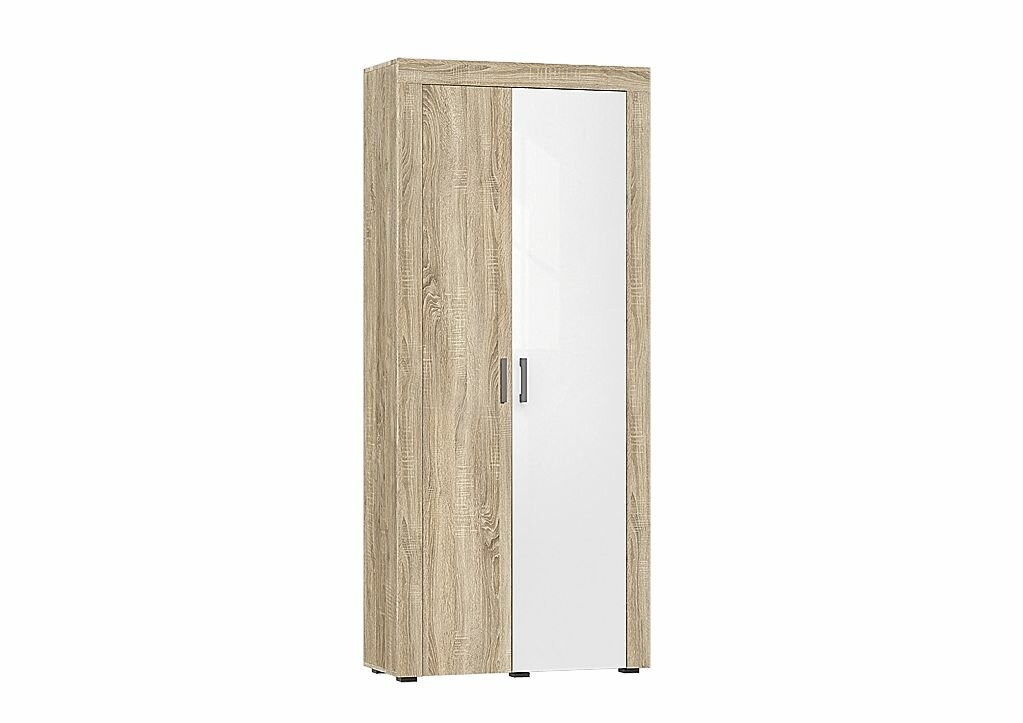 Ангара Шкаф 2-х ств. (Белый глянец, Сонома) (Миф)