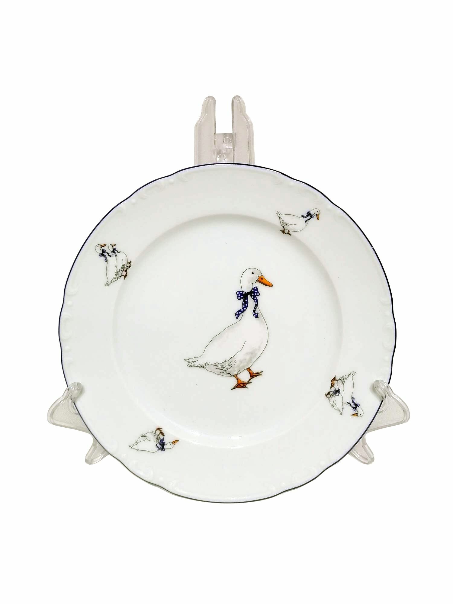 Тарелка десертная "Констанция" 21 см, декор "Гуси"