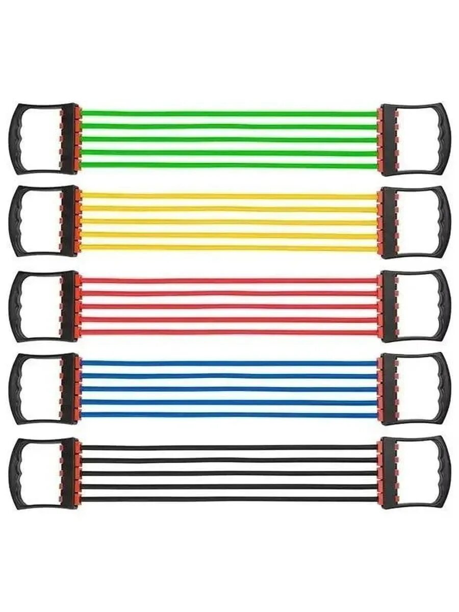 Эспандер трубчатый с ручками для фитнеса и реабилитации