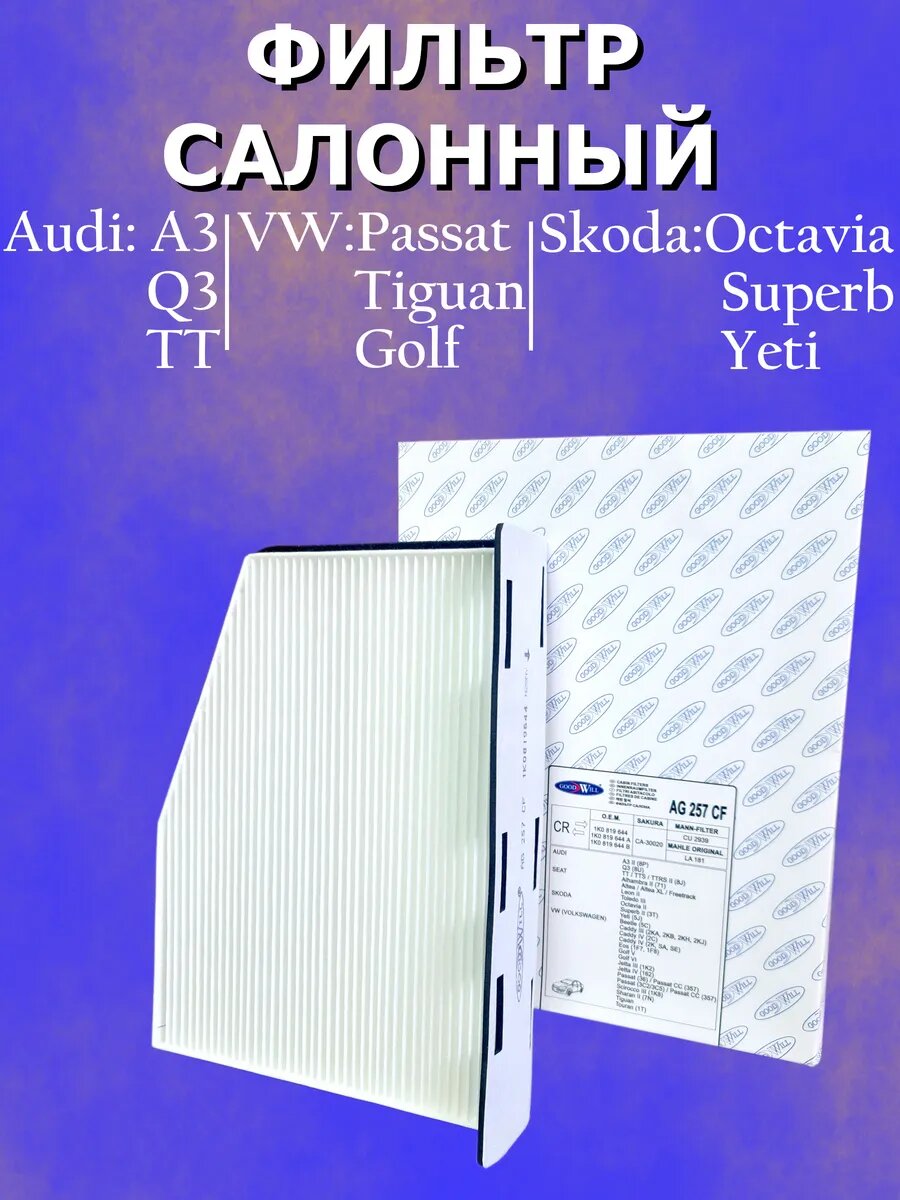 Фильтр салонный VAG AUDI SEAT SKODA