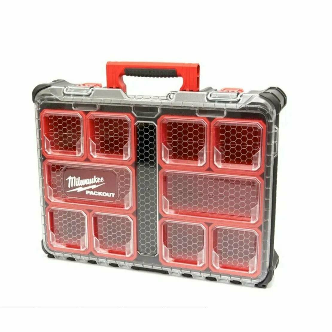 Органайзер для инструментов Milwaukee PACKOUT 4932464082, пластик, герметичные отделения, с ручкой