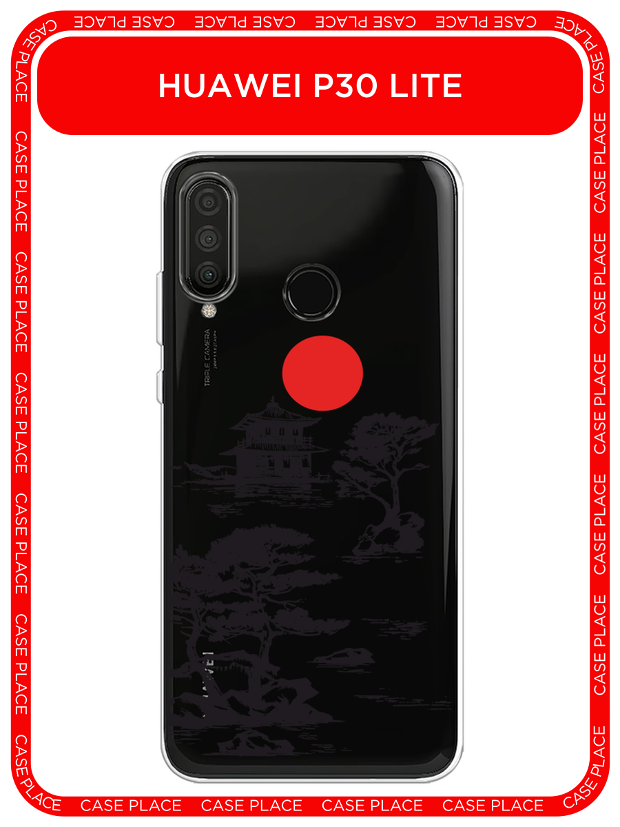 Чехол на Huawei P30 Lite/Honor 20S/20 Lite (2020) / Хуавей P30 Лайт с принтом В японском стиле, прозрачный