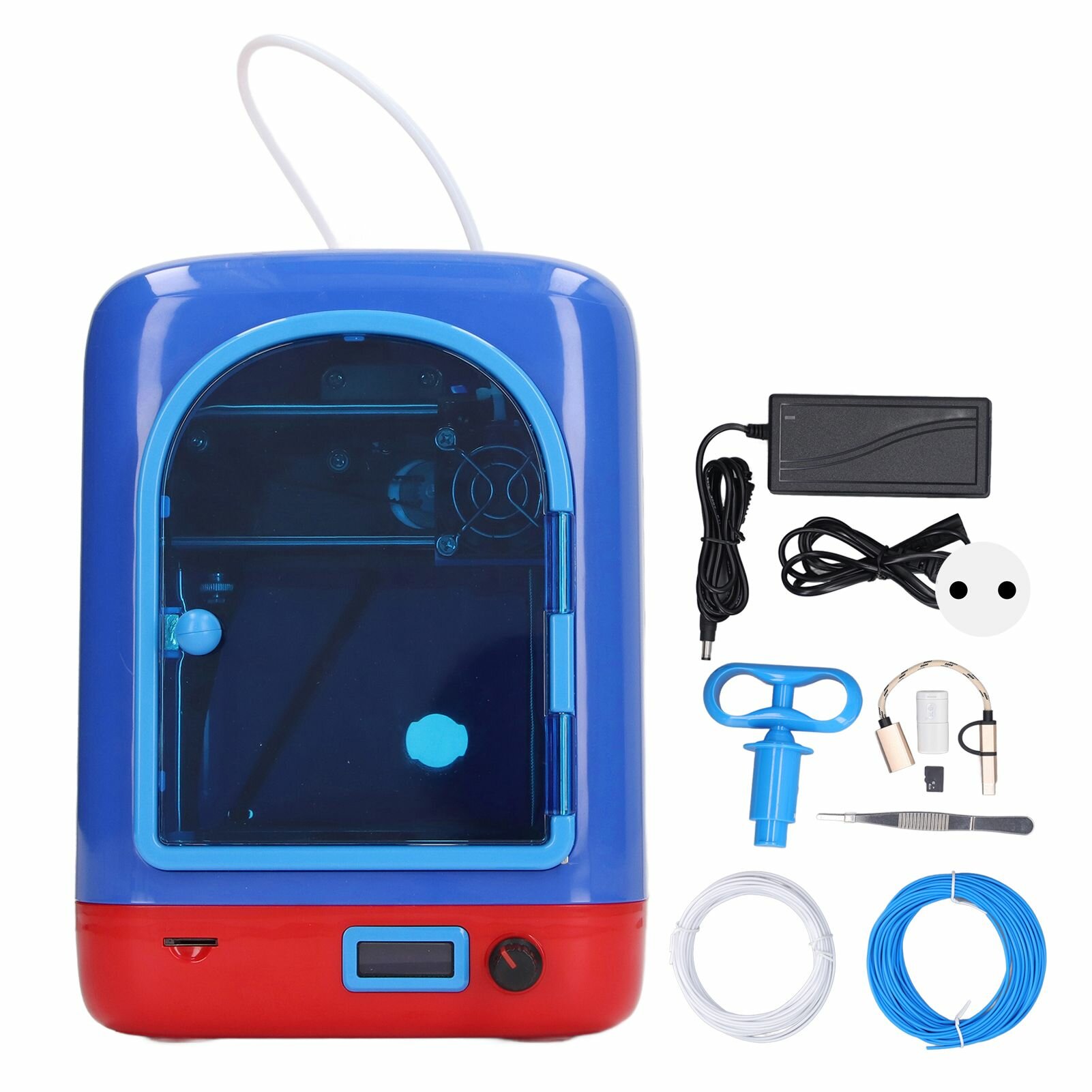 Мини-3D-принтер FDM 80x80x80 мм, высокая точность, сопло 0,6 мм с расходными материалами PLA для самостоятельного изготовления, вилка европейского стандарта, 100 240 В