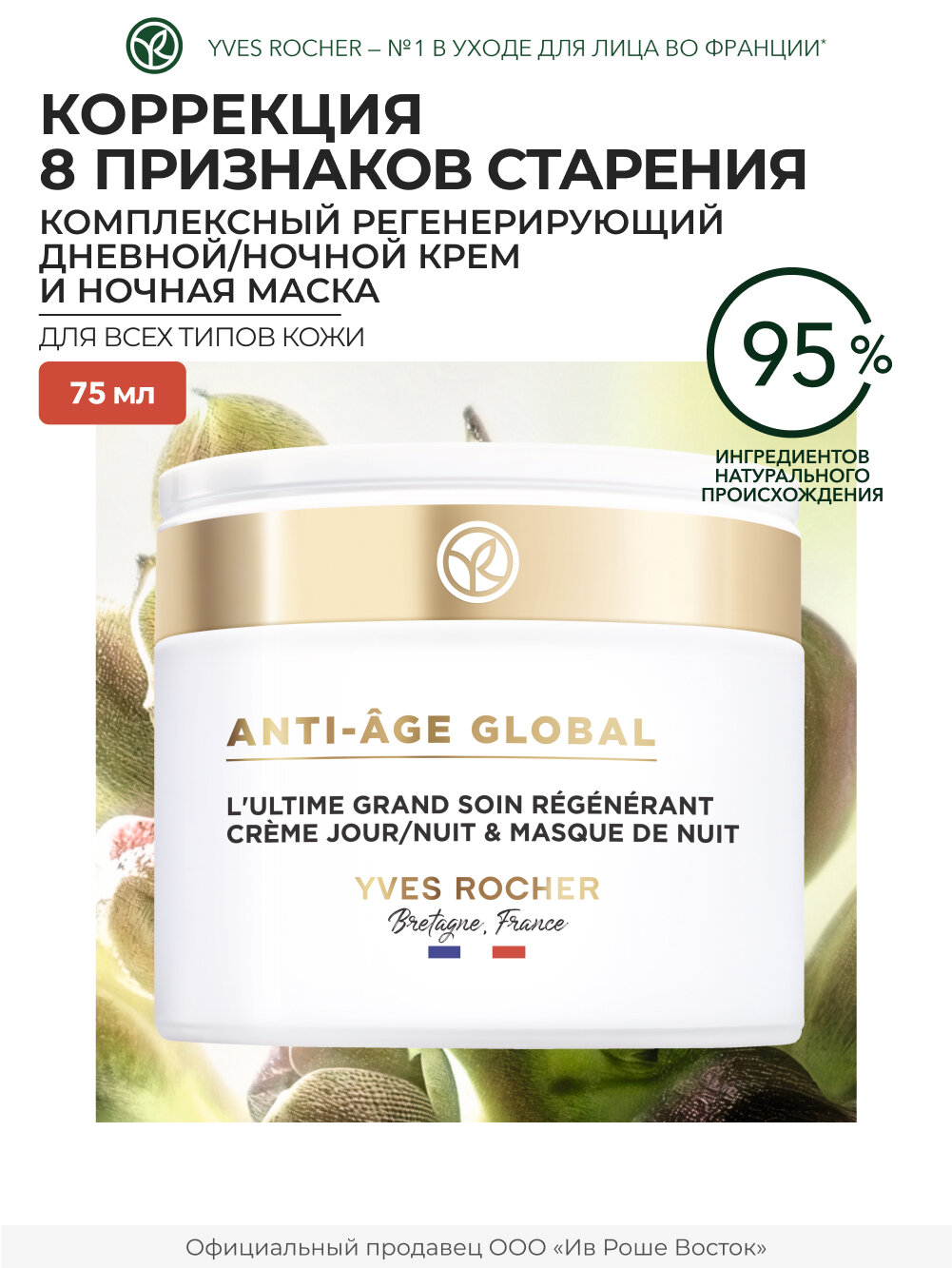 Комплексный Регенерирующий Дневной/Ночной Крем и Ночная Маска, 75мл