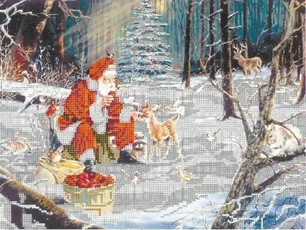 Схема с нанесенным рисунком на ткани для вышивки бисером B1115