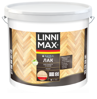 Лак для Дерева Linnimax Аква Лак 9л Глянцевый Акриловый Водно-Дисперсионный для Внутренних Работ / Линнимакс.