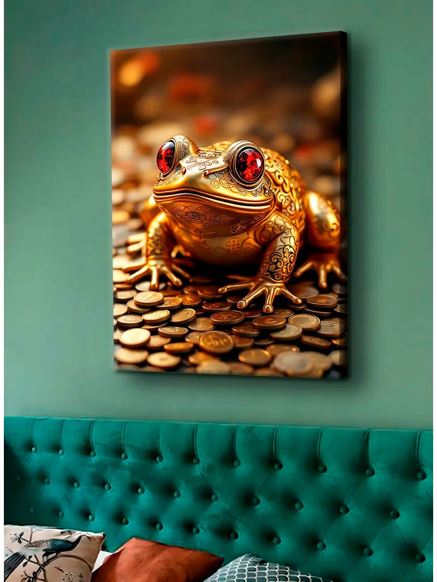 Картина "Денежная жабка", галерейная 50х70см 1шт.