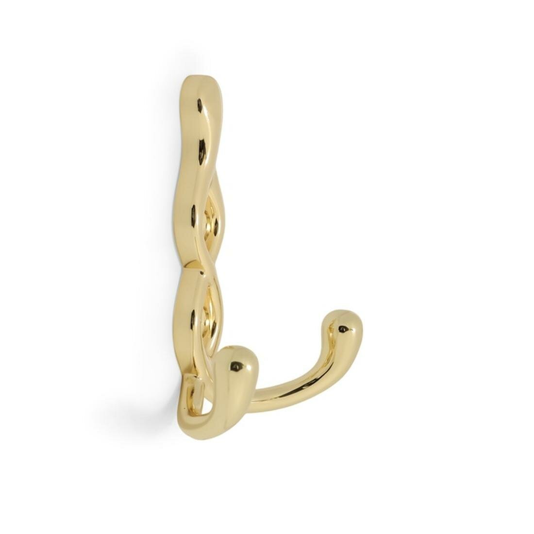 Крючок мебельный CAPPIO PIGTAIL, двухрожковый, цвет золото, 1 шт.