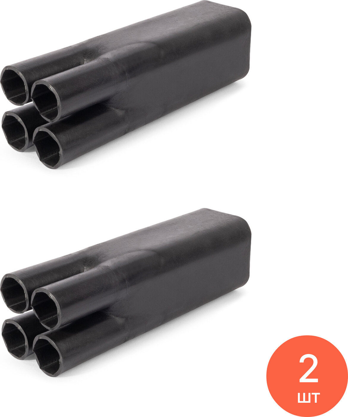 Перчатка термоусаживаемая КВТ 4ТПИнг-25/50 для 4 жильных кабелей, черный, 25/50мм², 1шт. / электрика (комплект из 2 шт)