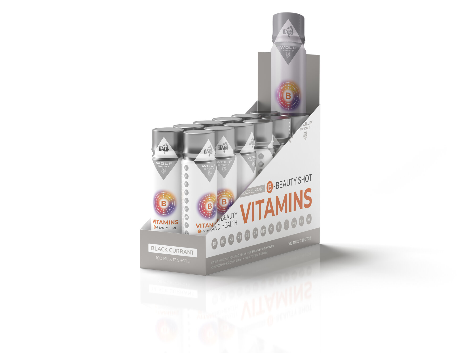 Шоты BioExpert "Вкусный B-комплекс", черная смородина, 100мл, набор 12шт