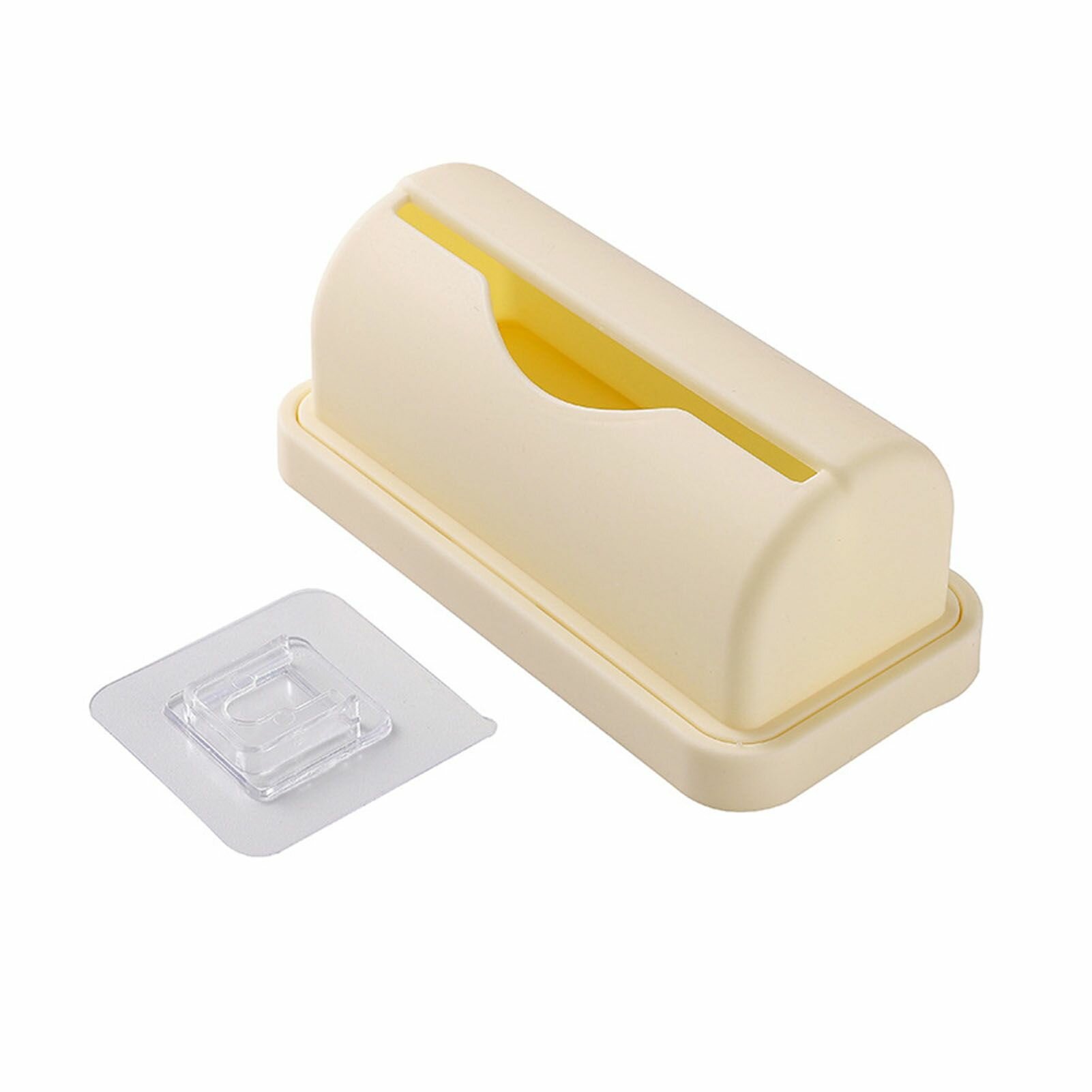 Диспенсер для мусорных мешков, держатель рулона, настенный пластиковый органайзер для хранения мусорных мешков с немарким клеем для кухни, бежевый