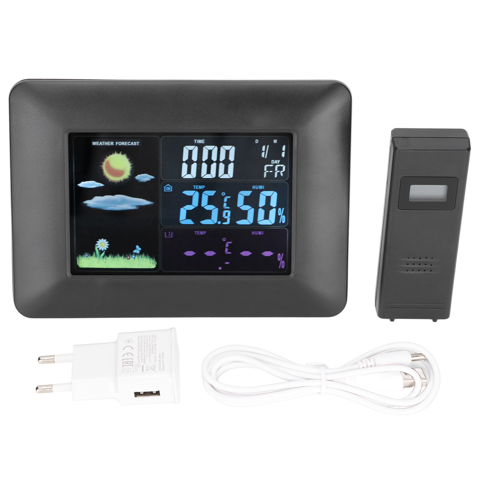 Цифровая беспроводная метеостанция Внутренний наружный термометр с датчиком температуры влажности погода