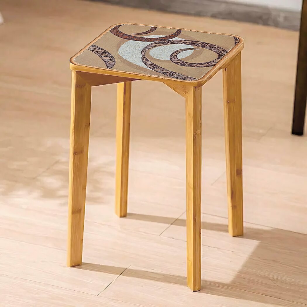 Коврик для табурета 35*38см, полиэстер, узор 'Люкс Принт', цвет в ассортименте