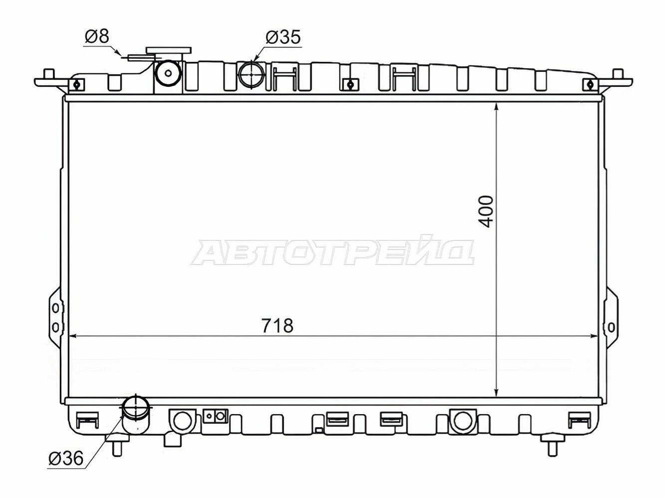 Радиатор охлаждения двигателя для Хендай Грандеур, Соната, КИА Маджентис, Оптима, Маджентис арт SGHY0006MT SAT