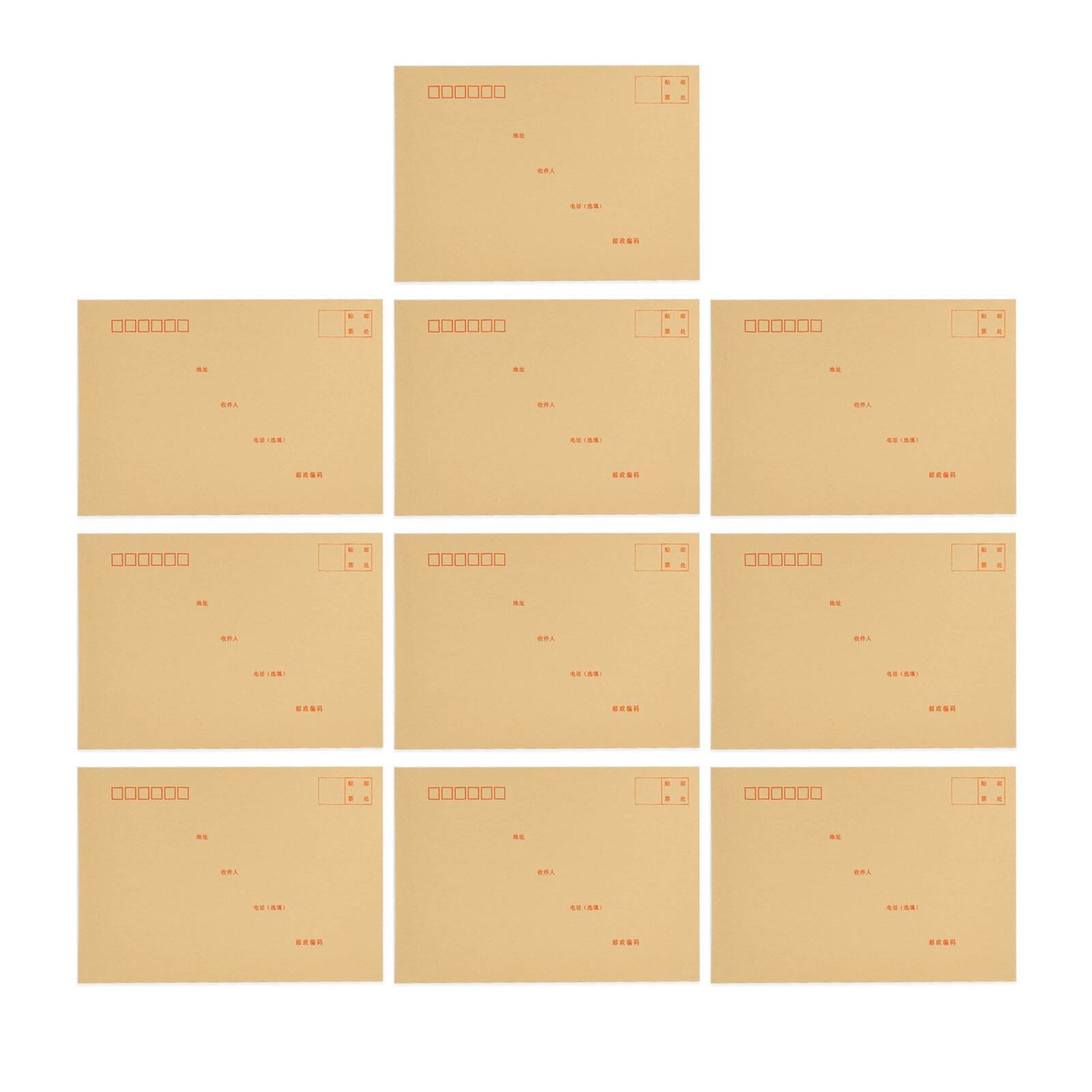 10 шт. Утолщенные конверты из крафт-бумаги большой вместимости для приглашений и писем. Винтажные канцелярские товары.