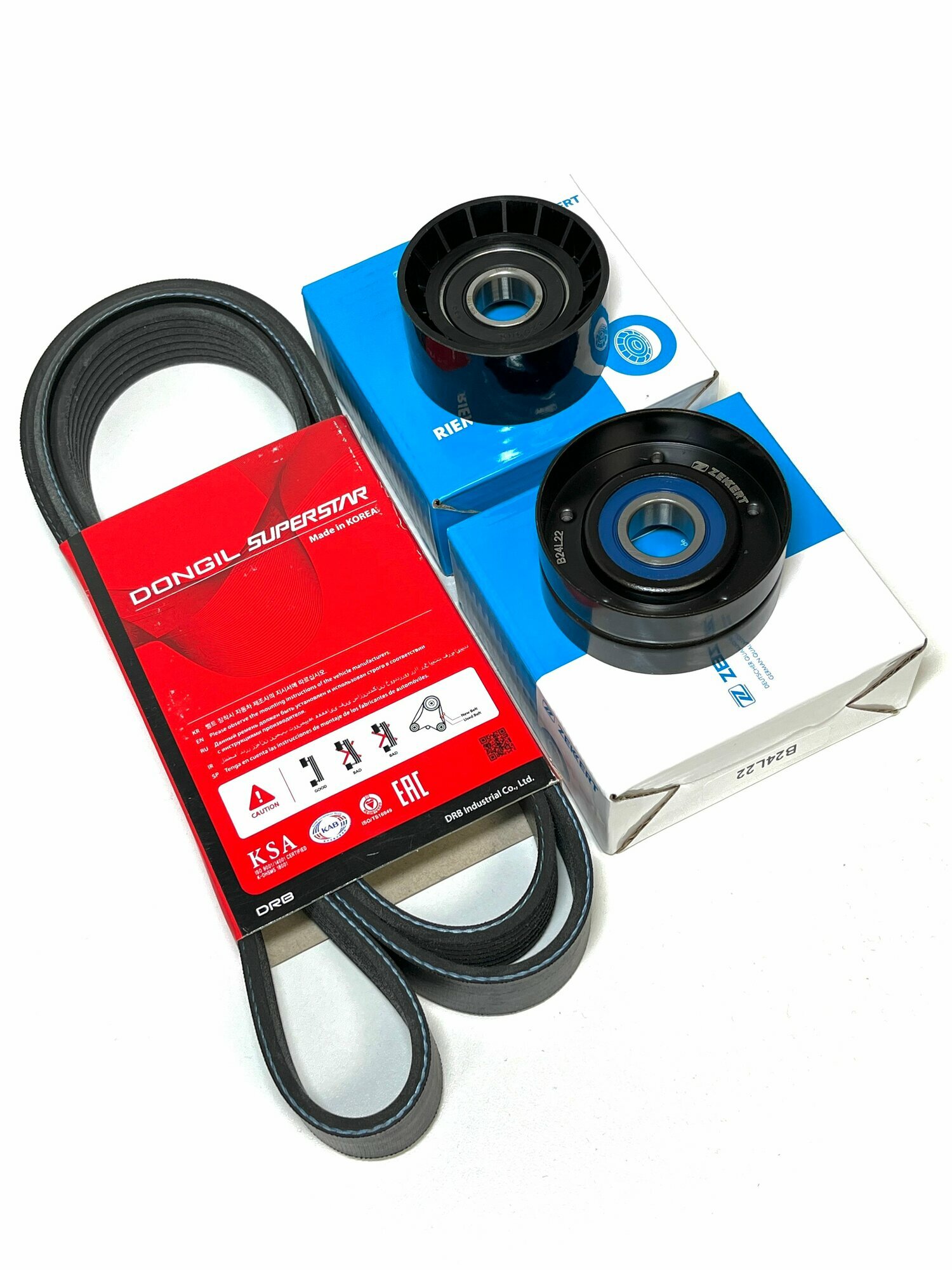 Ремень приводной + ролики Renault Duster, Kaptur двигатель F4R (2.0) с кондиционером (Рено Дастер, Каптюр) Dongil Zekkert