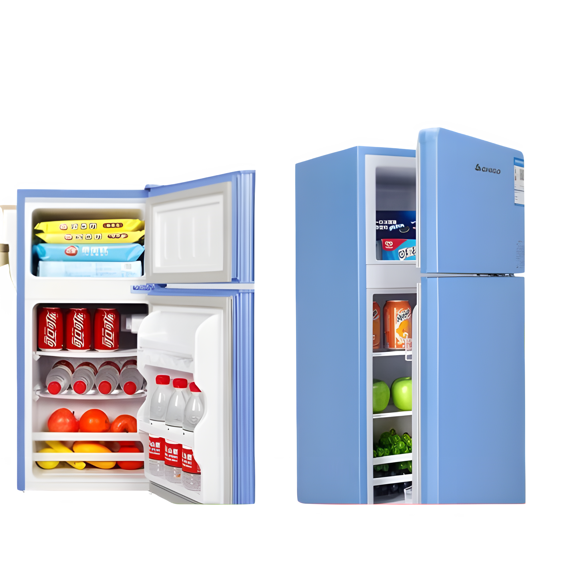 Ретро-холодильник Chigo BCD-53P138 голубого цвета, 390х410х820 мм