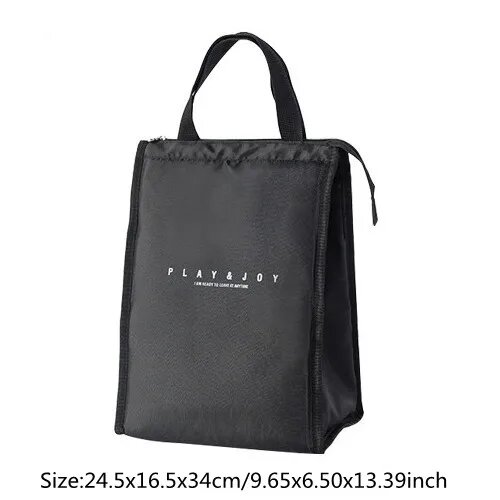 Простые сумки для ланча для офиса и работы, термальный пакет для еды, детские сумки для пикника, закусок, фруктов, сохраняют свежесть, lonнайти, Черный