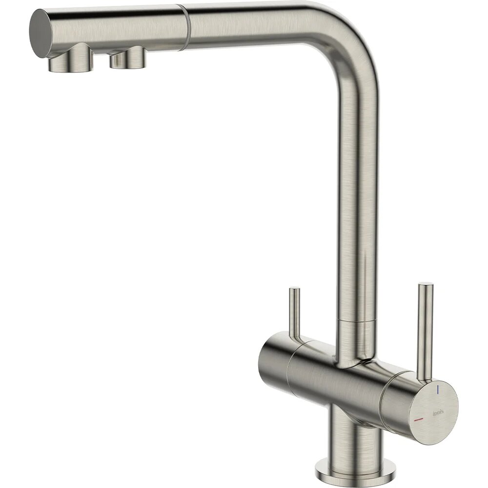 Смеситель для кухни IDDIS с выдвижным изливом и каналом для фильтра, сатин, Umbra, UMBBNPFi05