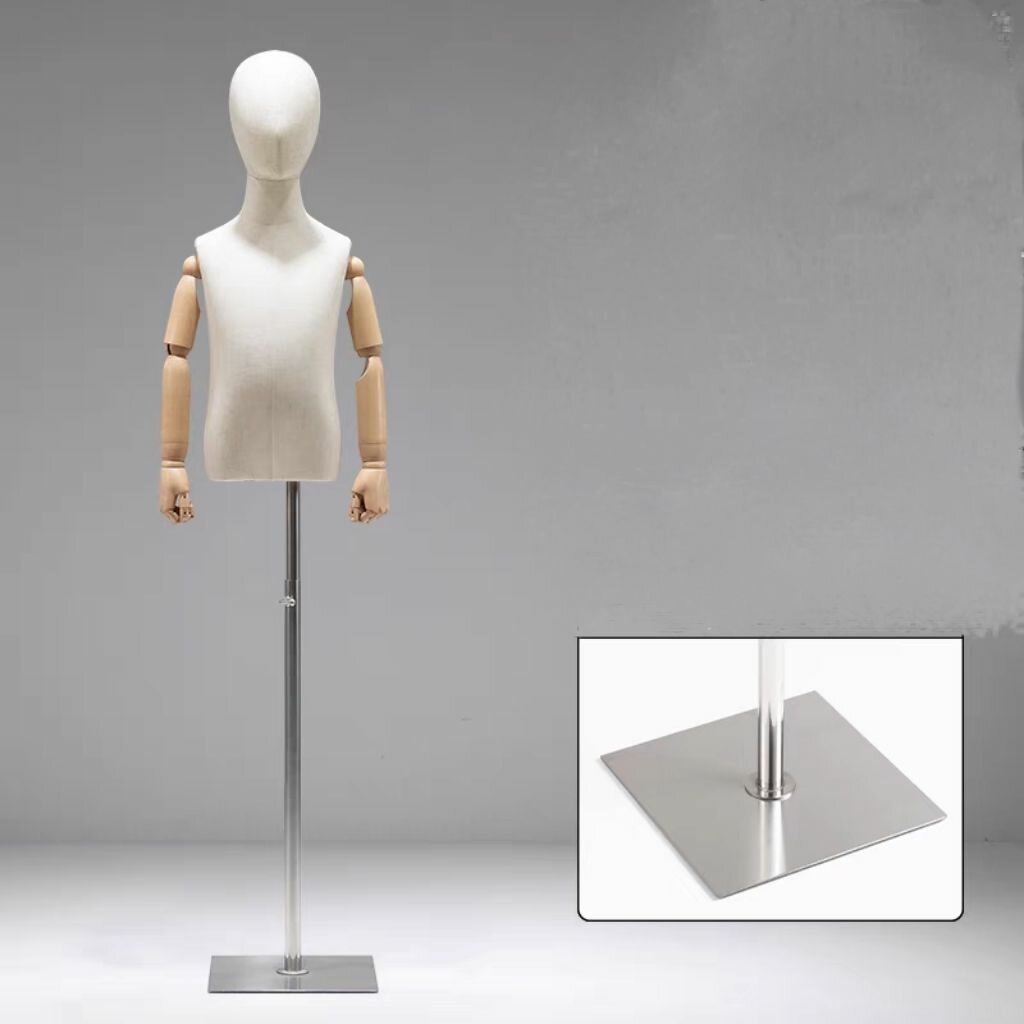 Регулируемая золотая основа, льняной детский манекен для детей 4-6 лет, форма платья