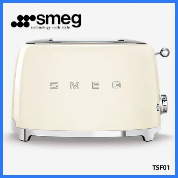Хлебопечка Тостер на 2 ломтика; Smeg TSF01; многофункциональный; завтрак 950 Вт, вес выпечки 2400 г, программ 2