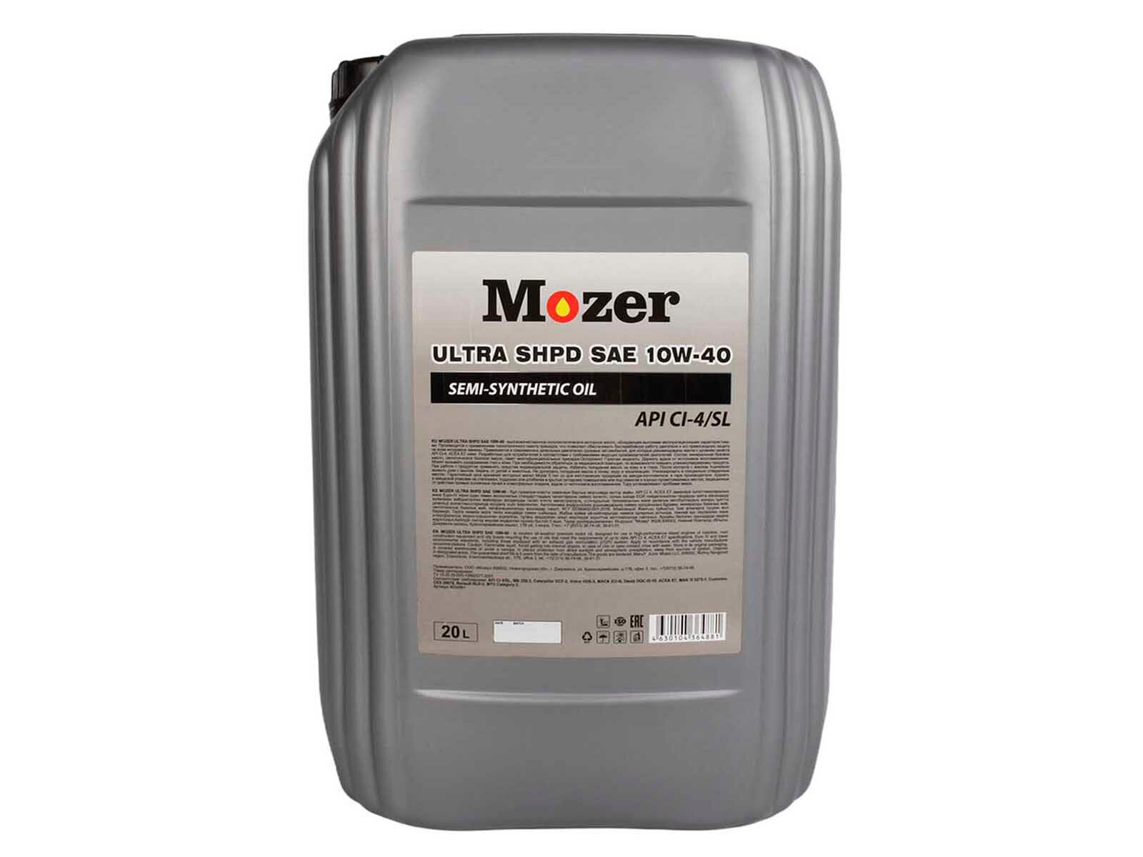 Масло моторное MOZER ULTRA SHPD 10W40 CI-4/SL 20л
