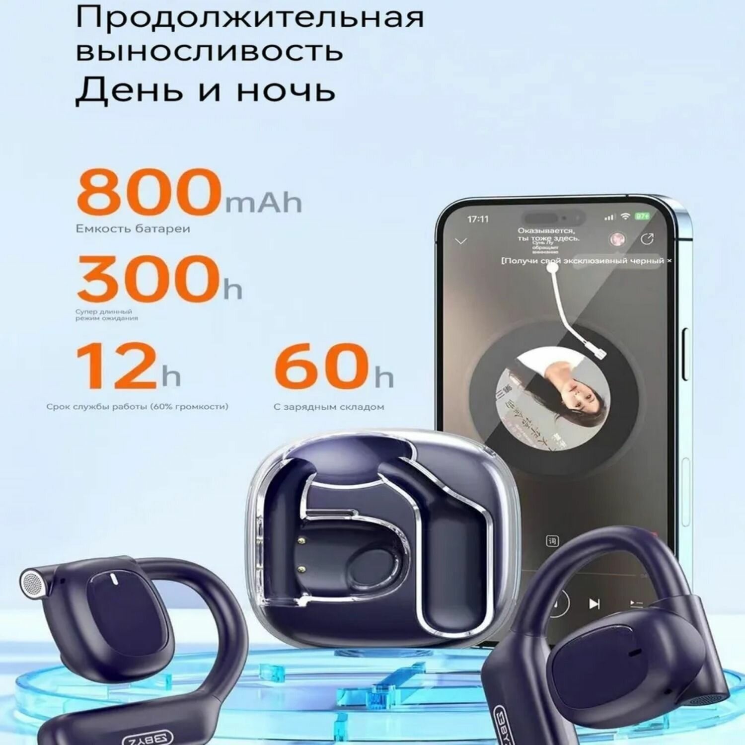 Беспроводная Bluetooth-гарнитура, изысканная упаковка в подарочной коробке, не забивает уши спортивная гарнитура BYZ-S600