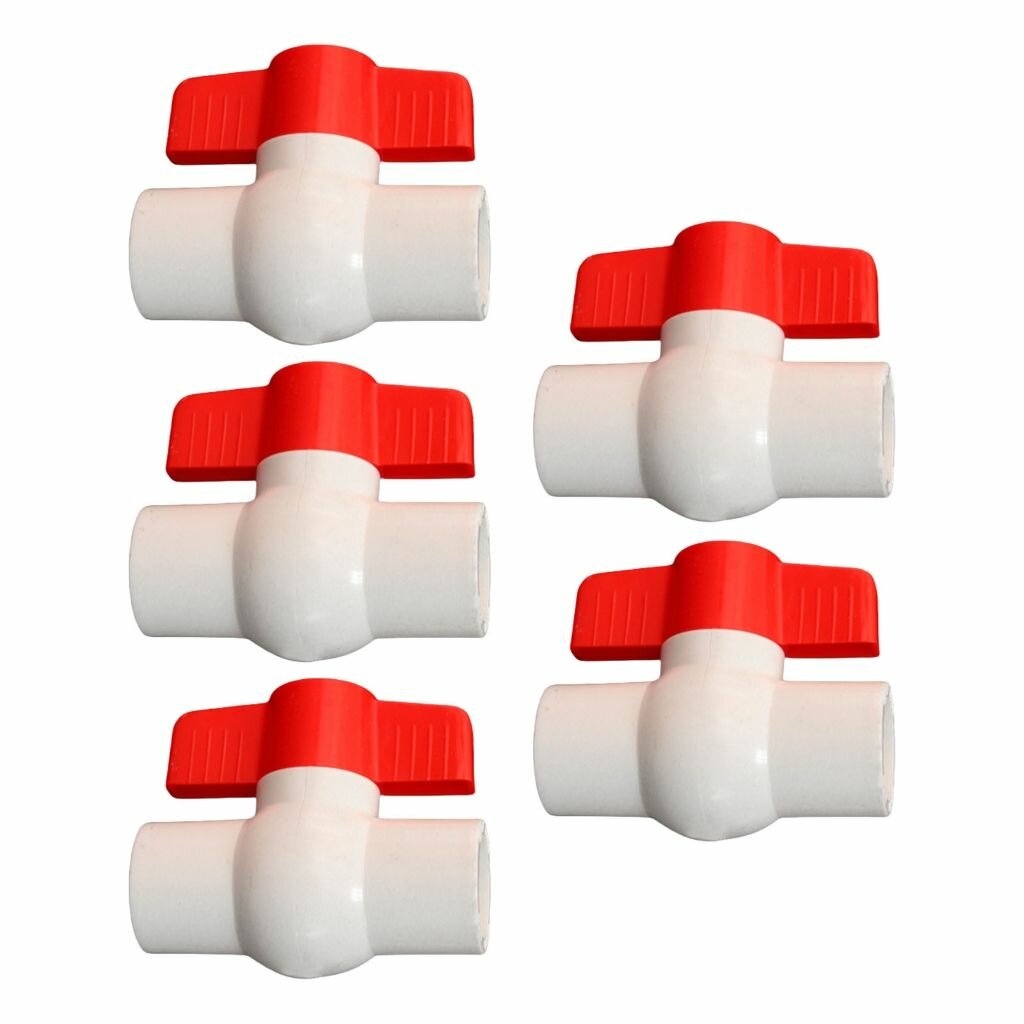 Клапан, Набор из 5 PVC шаровых клапанов с внутренней резьбой - 20mm, 1 набор