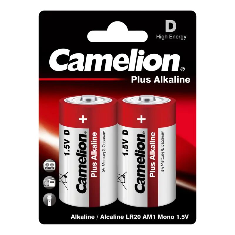 Батарейка Camelion Plus Alkaline LR20-BP2 алкалиновая LR20 D 2 шт.