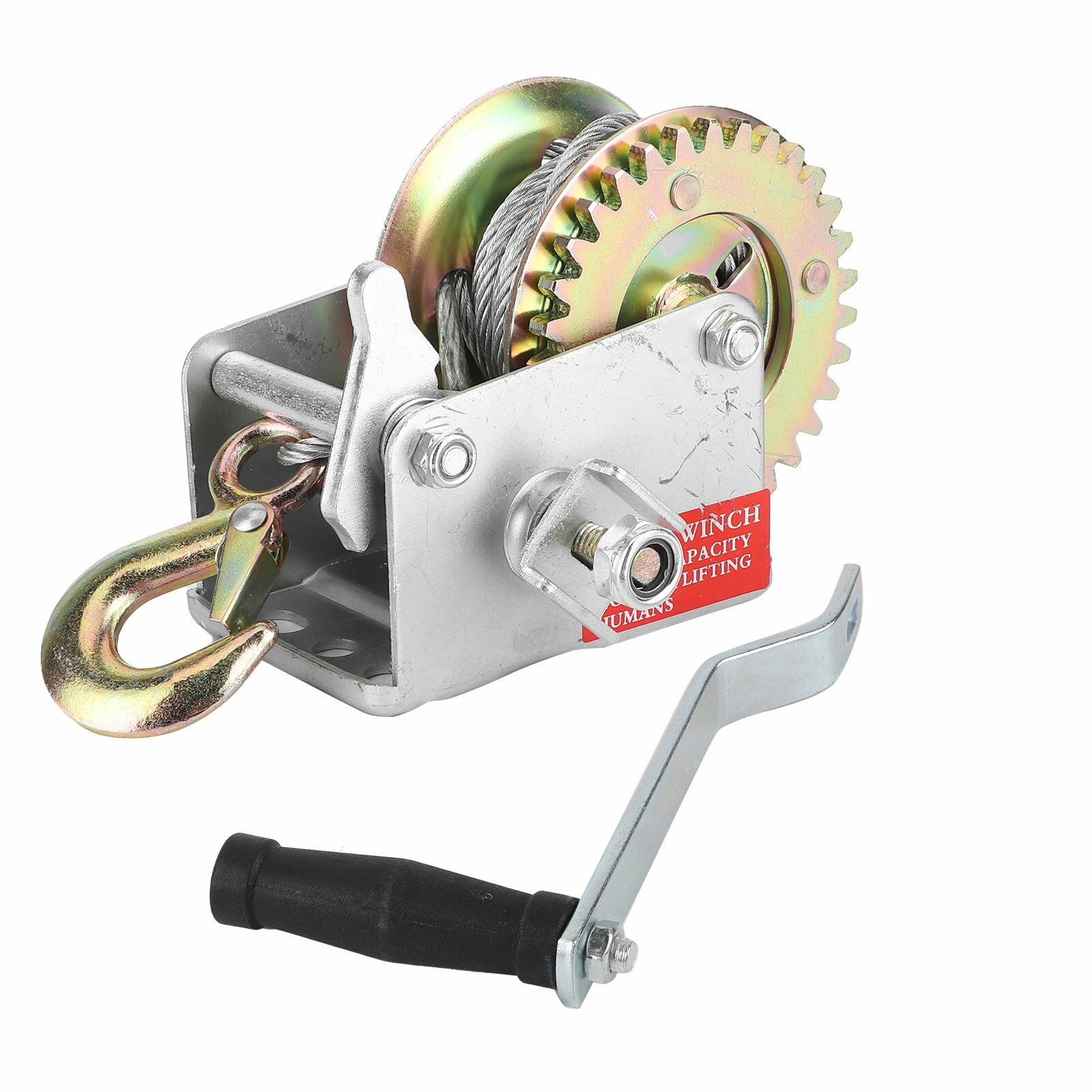 Ручной лебедка 600 фунтов с тросом из стали, для автомобилей и прицепов