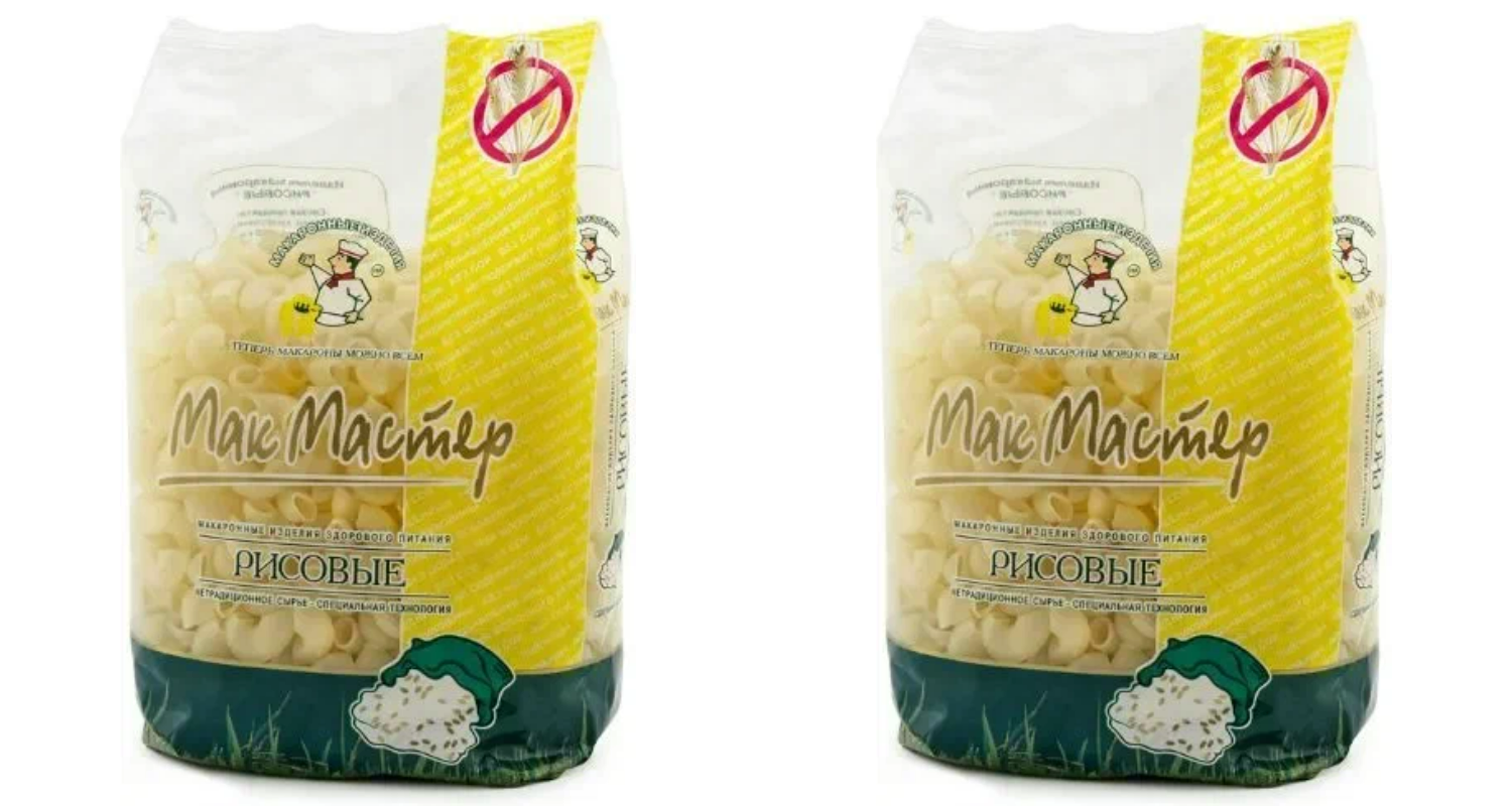 Макаронные изделия "МакМастер","Рисовые", рожок, без глютена, 300 г, 2 уп