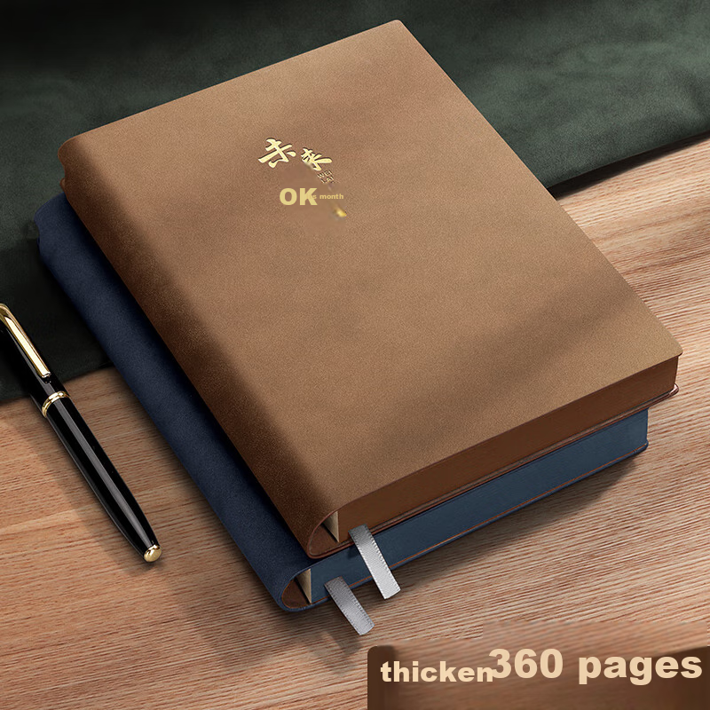 Ujia High-Quality Business Soft Leather Notebook with Thickened High-End Office Work Meeting Journal Simple Diary
